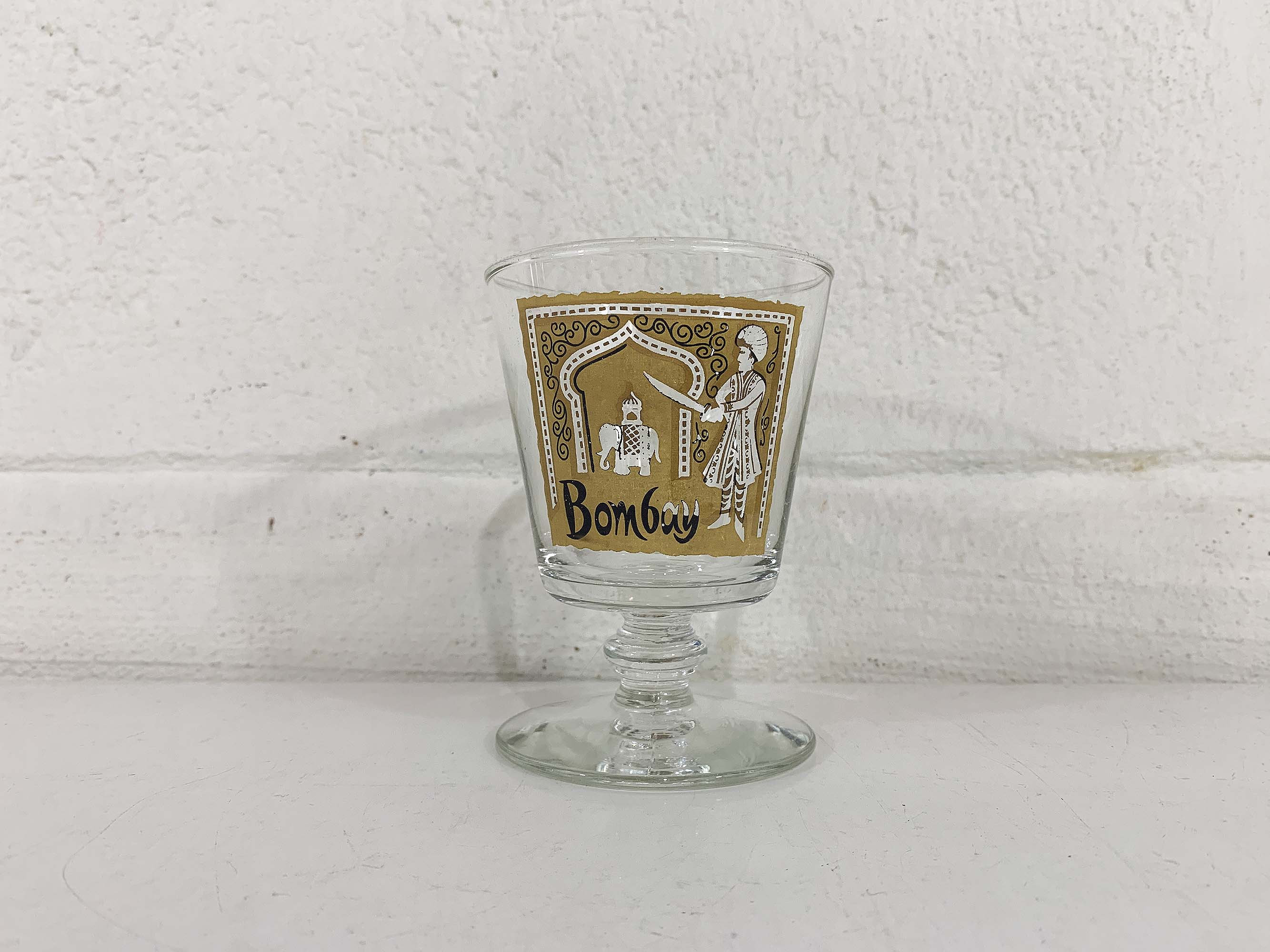 Vintage Libbey TWA Destination Cities Coupe Glass Mumbai Bombay Indian ...