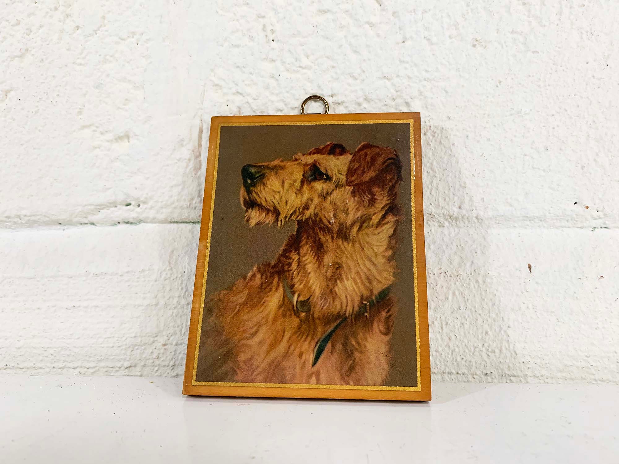 Vintage Jack Russell Terrier Print Litho Wooden Frame Dogs Puppies ...