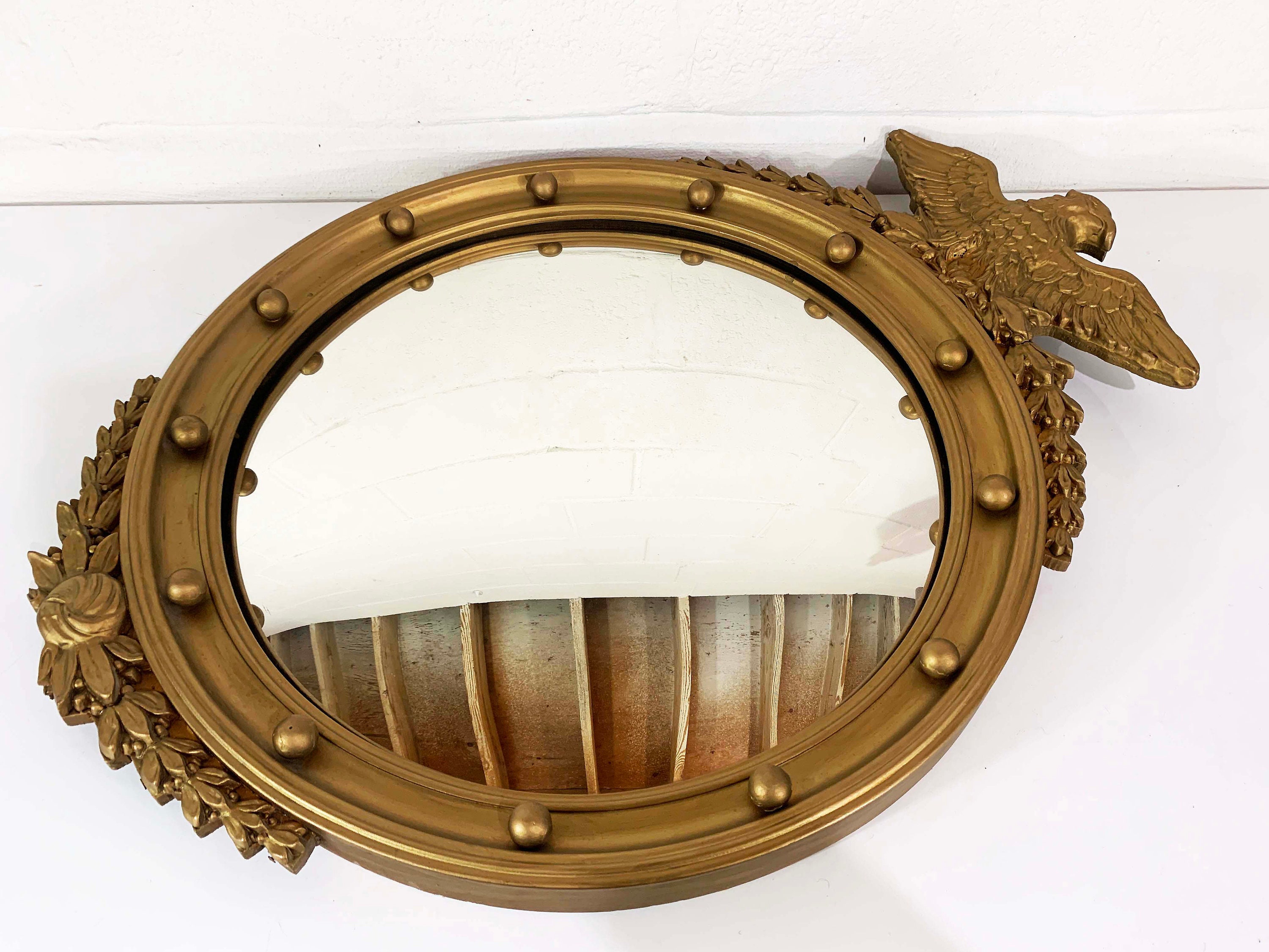 Vintage Large Federal Eagle Mirror Bullseye Round Circle Porthole Mid ...