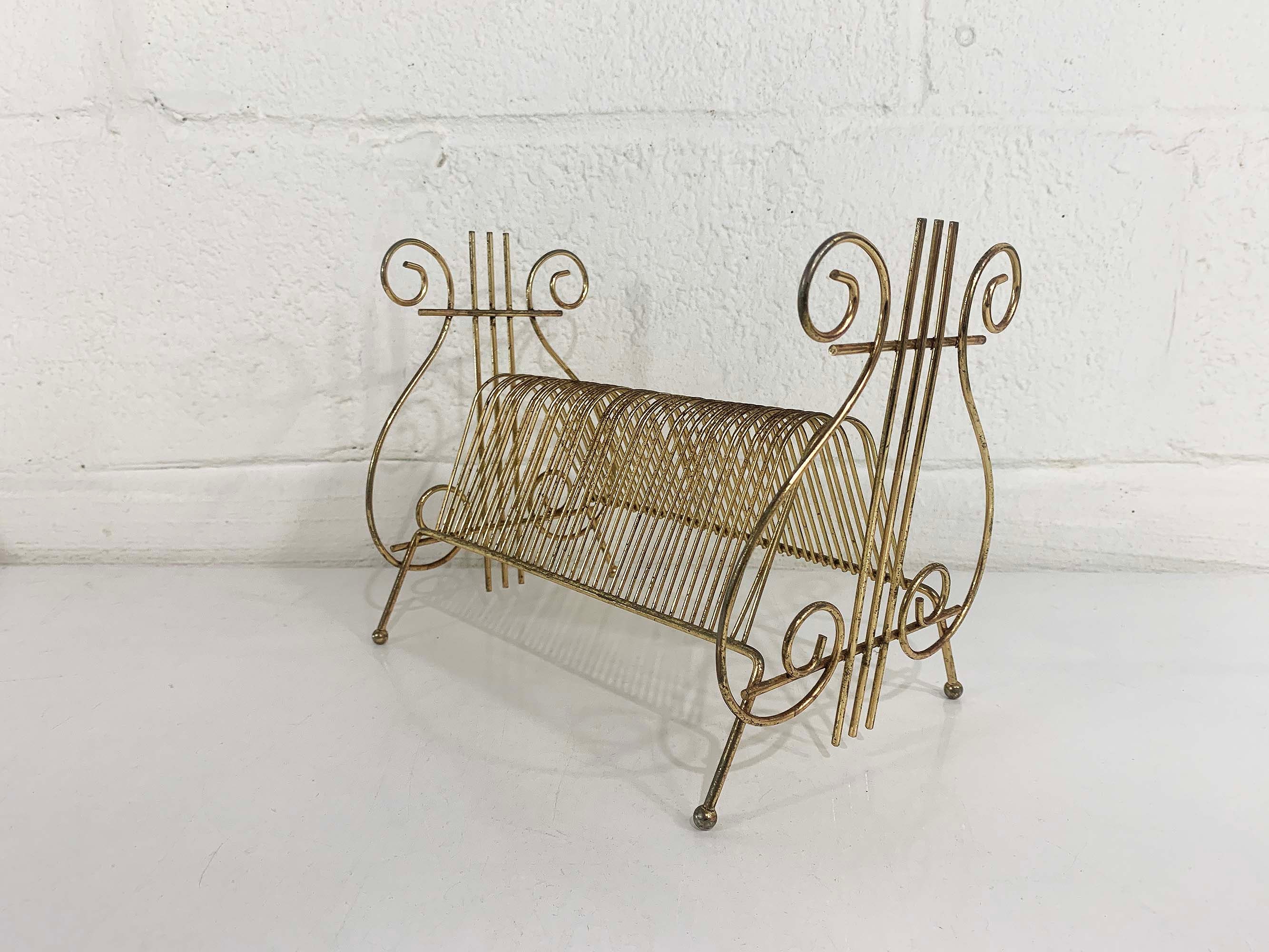 Vintage Record Stand 45 45RPM 7 Inch Holder Storage Mid-Century Metal ...