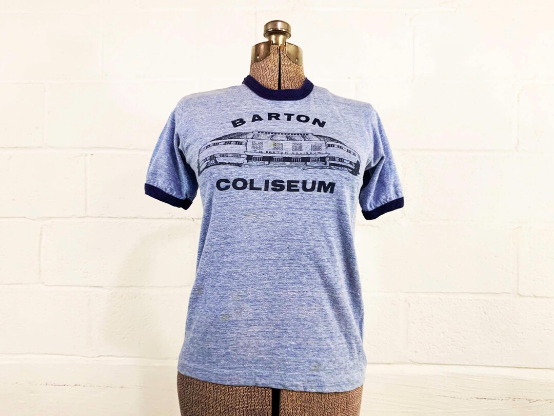 Vintage Barton Coliseum Tshirt Blue Little Rock Arkansas Ringer Tee T ...