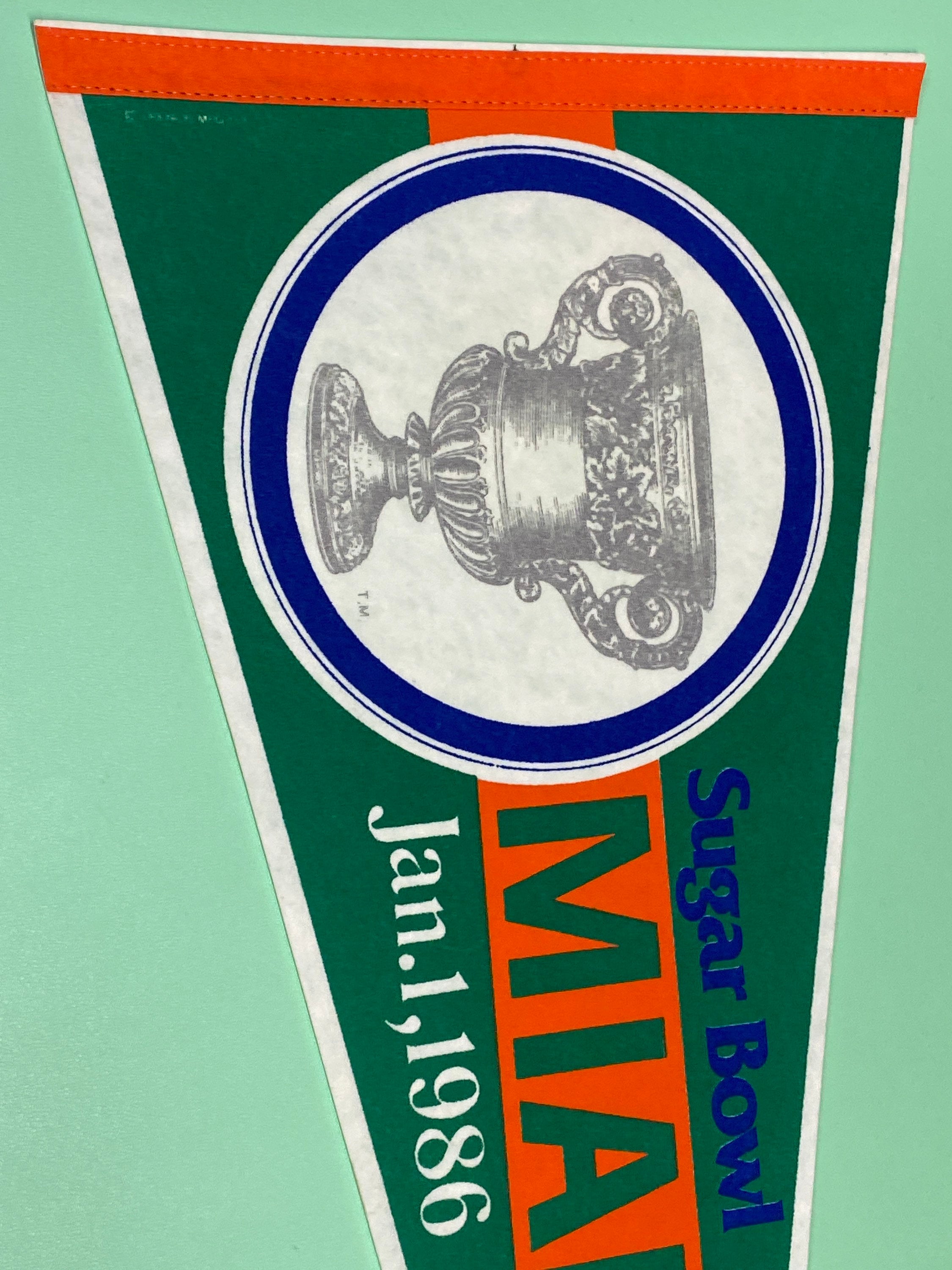 1986 Miami Hurricanes Florida Football University Banderín | Etsy