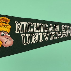 Vintage Michigan State Spartans College University Pennant | Etsy