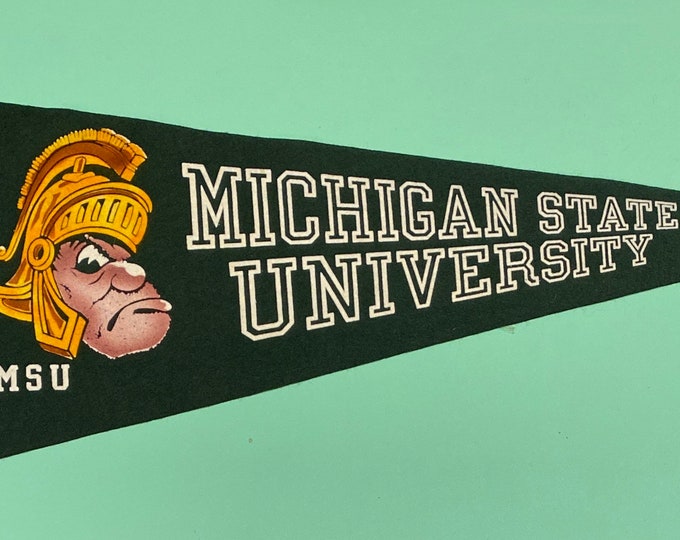 Vintage Michigan State Spartans College University Pennant - Etsy