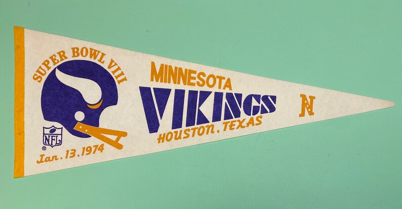 1974 Vintage Minnesota Vikings Nfl Football Pennant 12x30 - Etsy