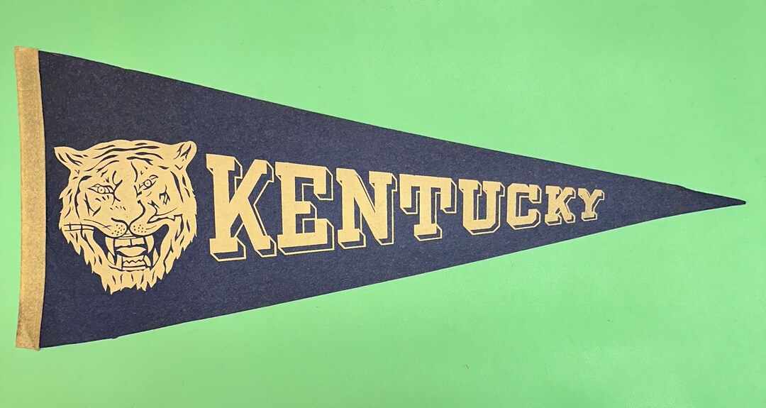 1950's Vintage Kentucky Wildcats College University Pennant Flag Banner ...