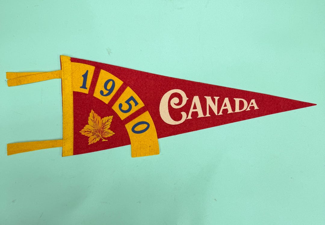 Vintage 1950 Maple Leaf Canada Pennant Flag Banner 7x18 Inches Lake - Etsy