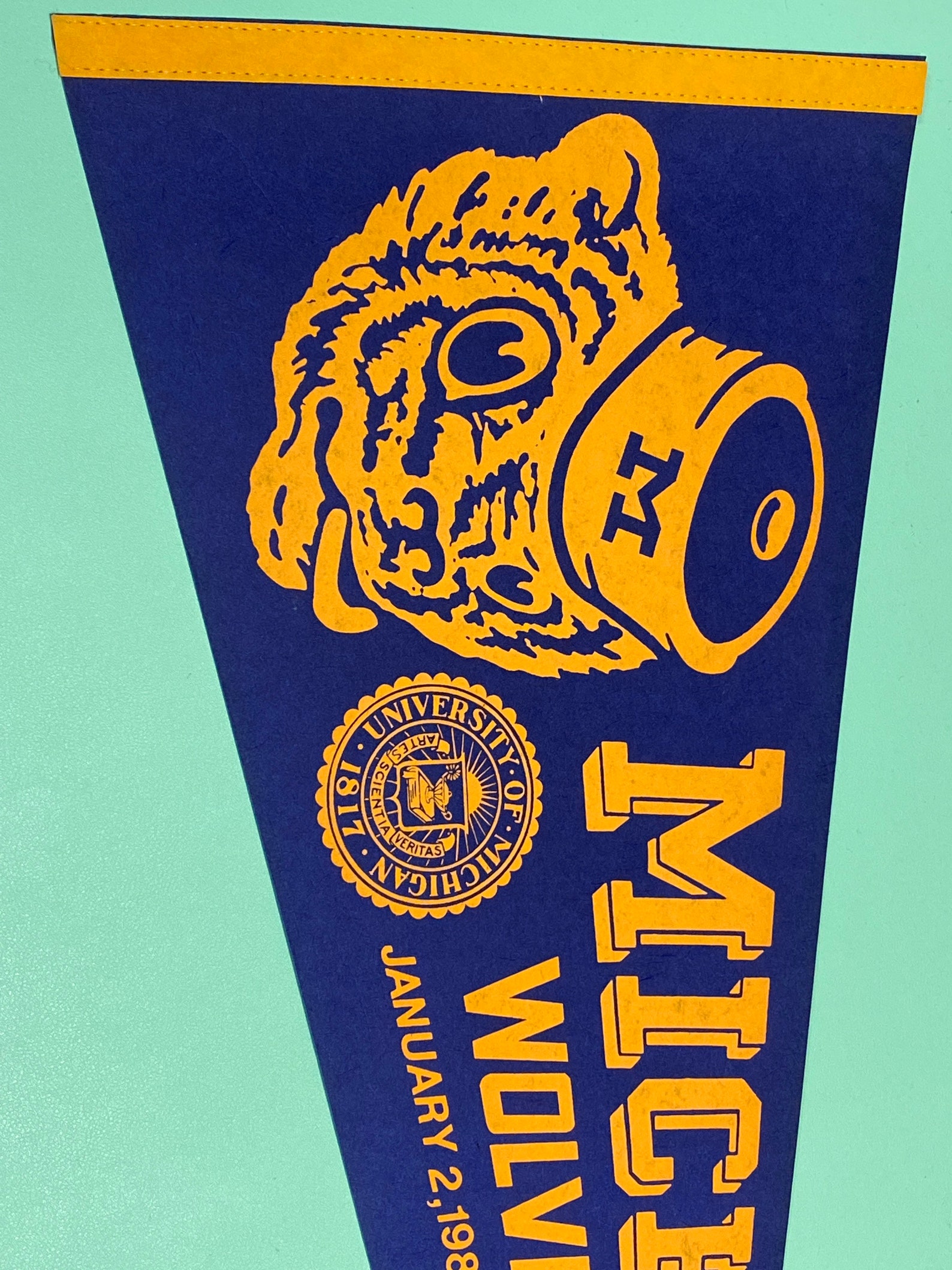 1984 Vintage Michigan Wolverines Football University Pennant - Etsy