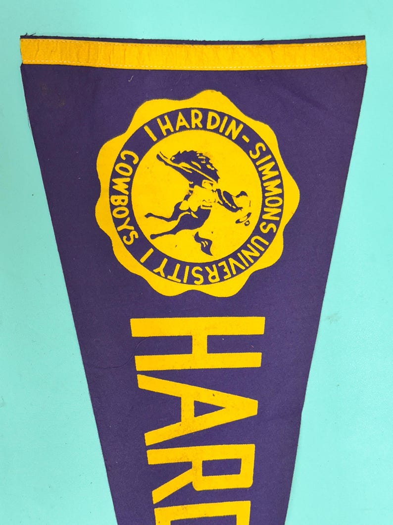 1960’s Vintage Hardin-simmons Cowboys College University Pennant Flag ...
