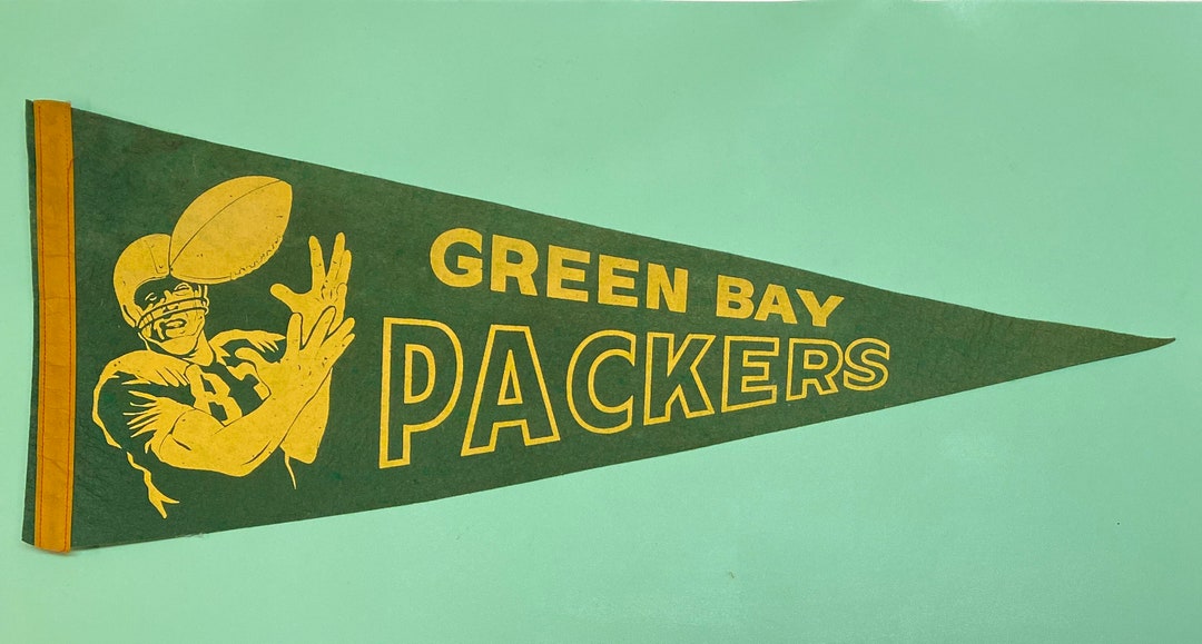 Vintage 1960s Green Bay Packers NFL Football Pennant Flag Banner 11x29 ...