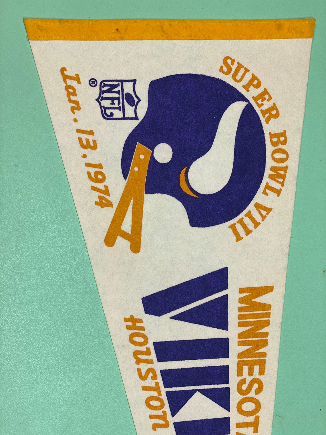1974 Vintage Minnesota Vikings Nfl Football Pennant 12x30 - Etsy