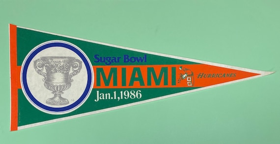 1986 Miami Hurricanes Florida Football University Banderín | Etsy