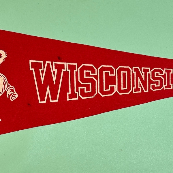 Vintage Wisconsin Pennant - Etsy