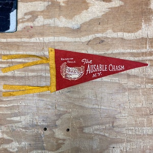 Vintage 1950's Rainbow Falls Ausable Chasm New York MINI Pennant Flag ...