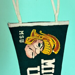 Vintage Michigan State Spartans College University Pennant Flag Banner ...