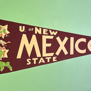 1960’s New Mexico State Aggies Football University Pennant 11.5x29 - Etsy