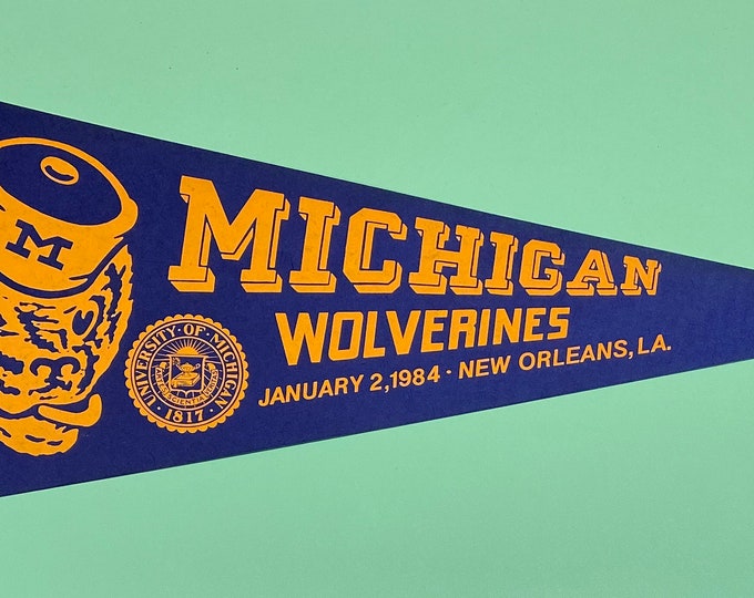 1984 Vintage Michigan Wolverines Football University Pennant 12x30 ...