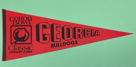 1984 Vintage Georgia Bulldogs College University Pennant Flag | Etsy