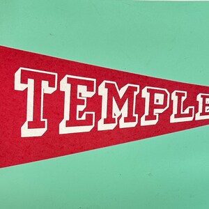 Vintage Temple Owls College University Pennant Flag Banner 12x30 Inches ...