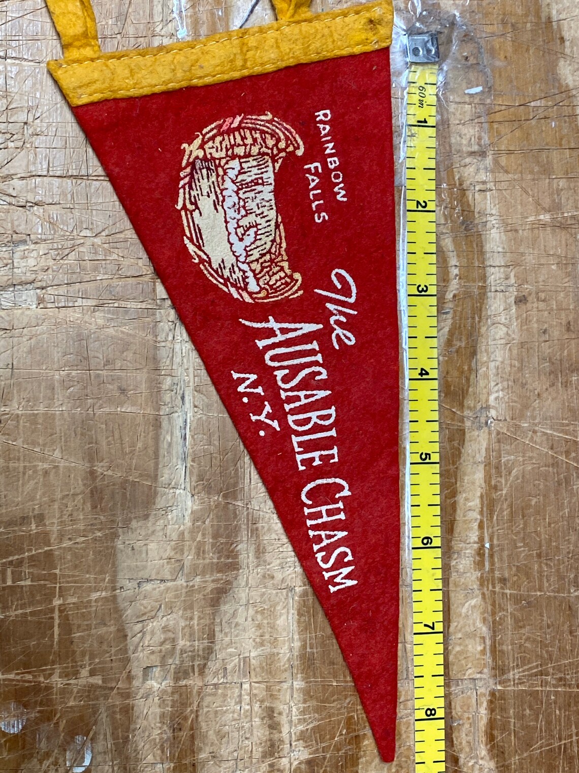 Vintage 1950's Rainbow Falls Ausable Chasm New York MINI Pennant Flag ...