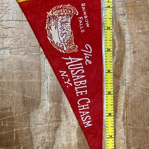 Vintage 1950's Rainbow Falls Ausable Chasm New York MINI Pennant Flag ...