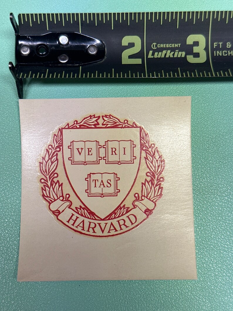 Vintage 1950s Harvard Crimson Ivy League University Decal - Etsy