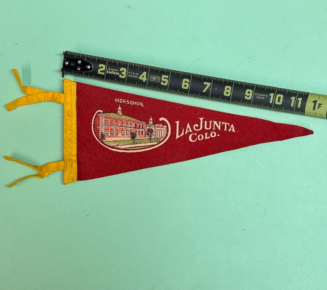 Vintage 1950s Lajunta High School Colorado Mini Pennant Flag Banner 4 ...