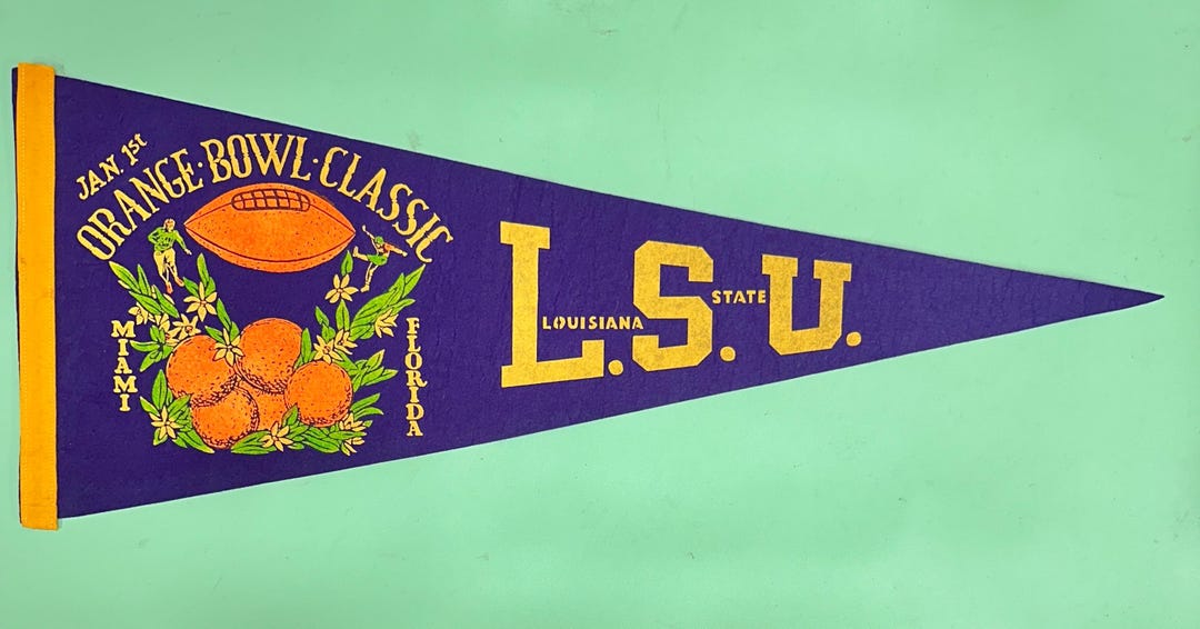 Vintage LSU Louisiana State Tigers University Pennant 12x29.5 Football ...