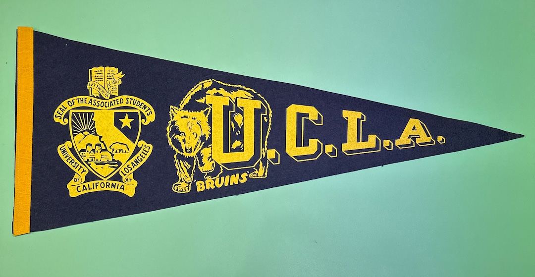 1960's Vintage UCLA Bruins California College University Pennant Flag ...
