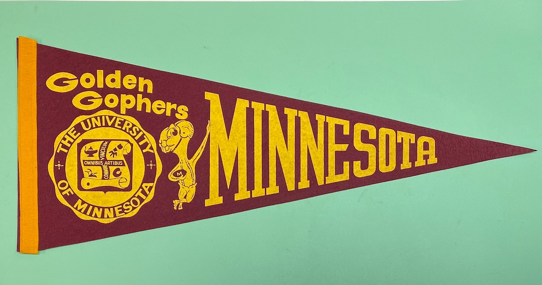1960’s Vintage Minnesota Golden Gophers College University Pennant Flag ...