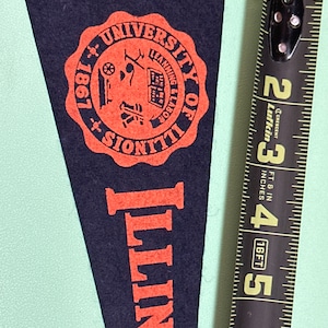 1950’s Vintage Illinois Fighting Illini College University MINI Pennant ...