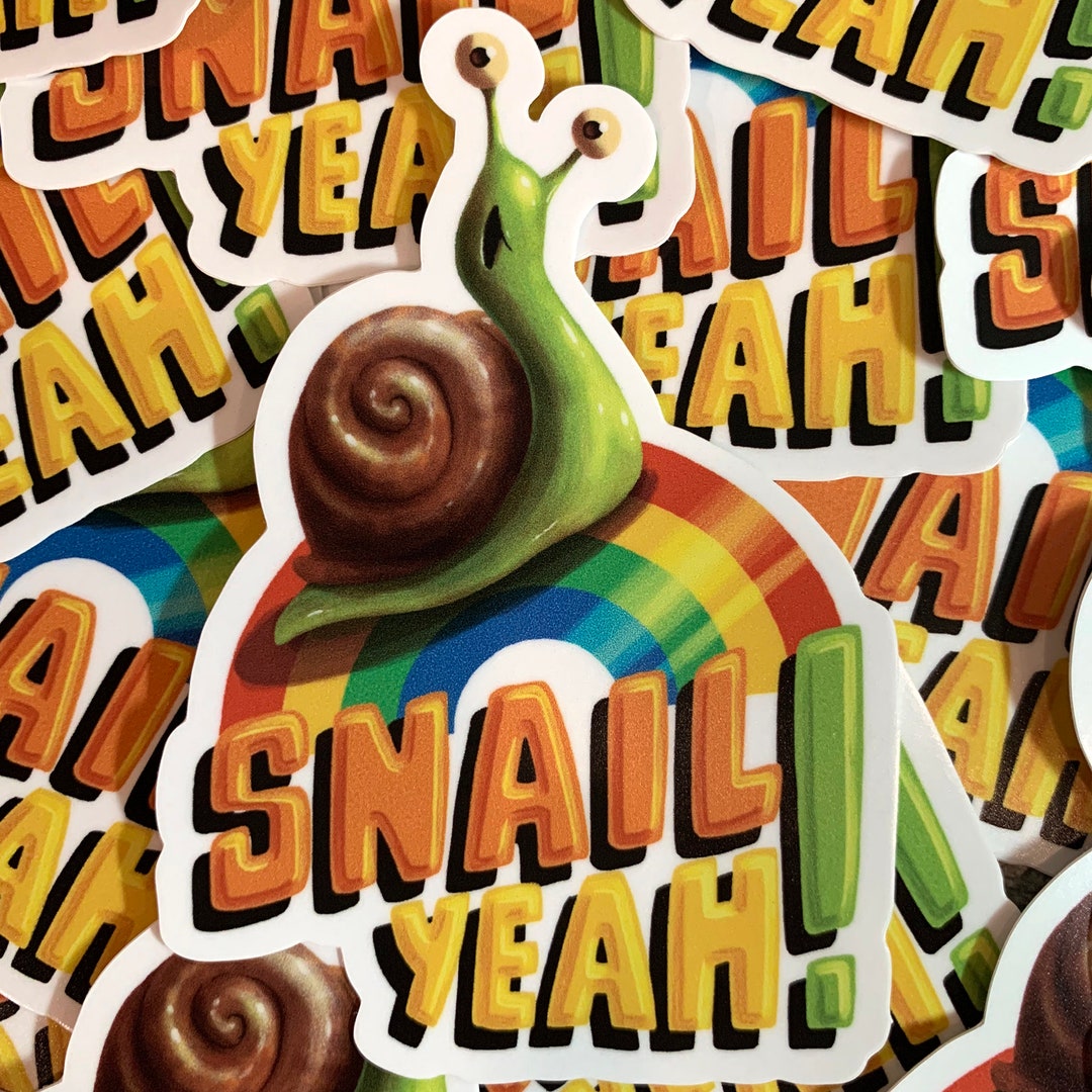 Snail Yeah 4-inch Vinyl Sticker - Etsy