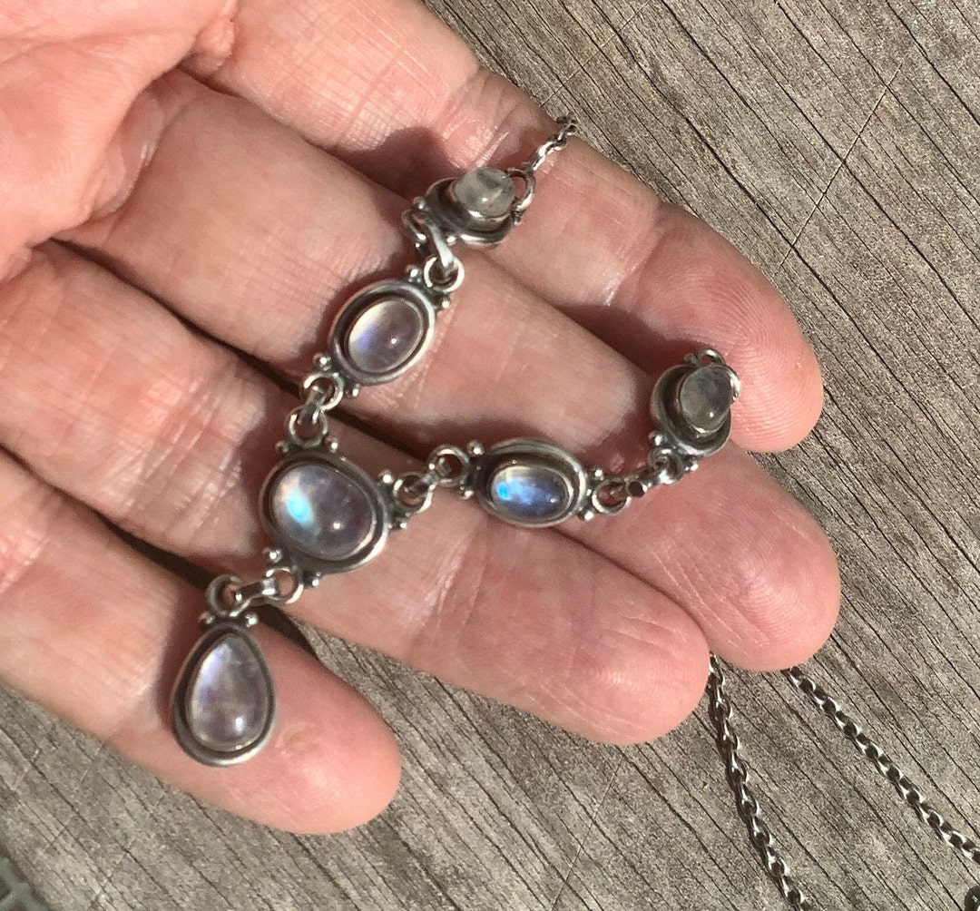 Glowing Arts and Craft Moonstone Necklace. Sterling Silver. Antique ...