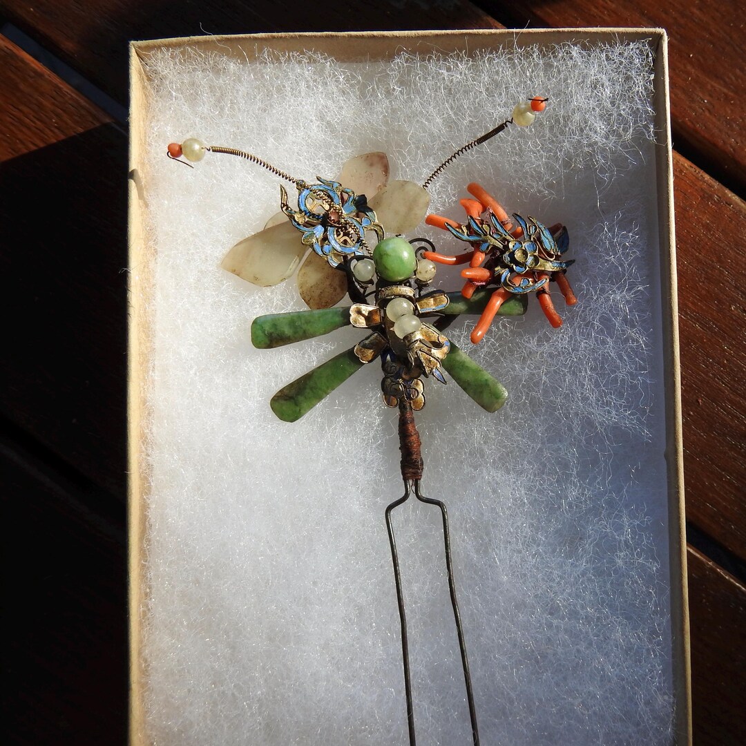 Antique Chinese Buyao, Hair Ornament, Tian-tsui Hair Ornament, Antique ...