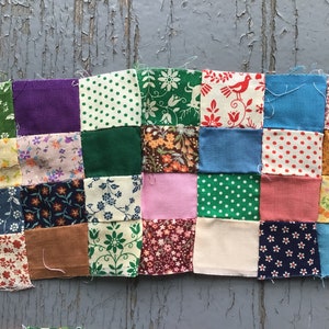 Vintage Fabric Pieces and Patchwork, Cheater and Gingham, 70s-90s - Etsy