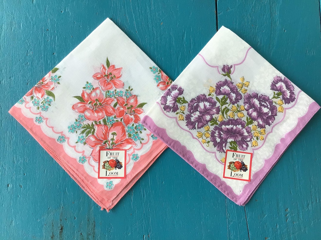 Pair Vintage Hankies With Fruit of the Loom Labels, 1940s/1950s - Etsy