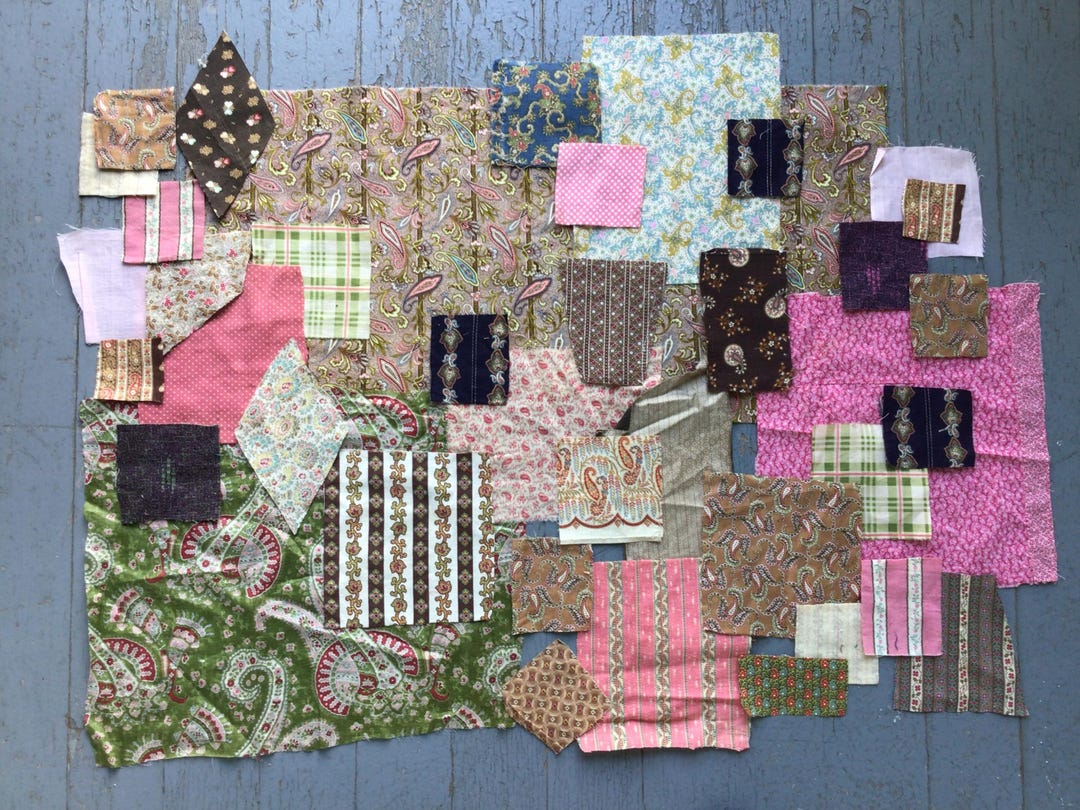 Antique Fabric Pieces, 1880s-1890s Wrapper Prints, Paisley, Flannels - Etsy