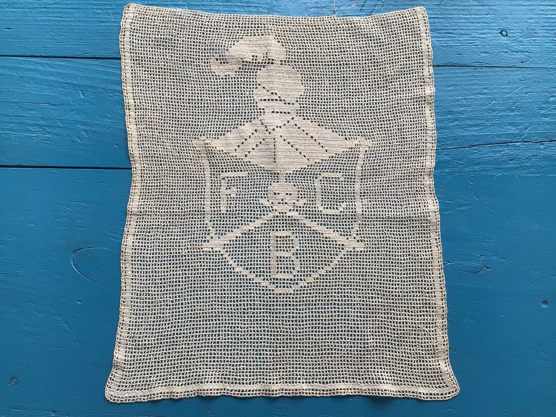 Antique Filet Crochet With Knights of Pythias Shield, Late 1800s - Etsy