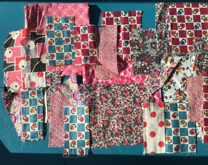 Vintage Fabric Pieces, 1920s-1950s, Colorful and Graphic - Etsy