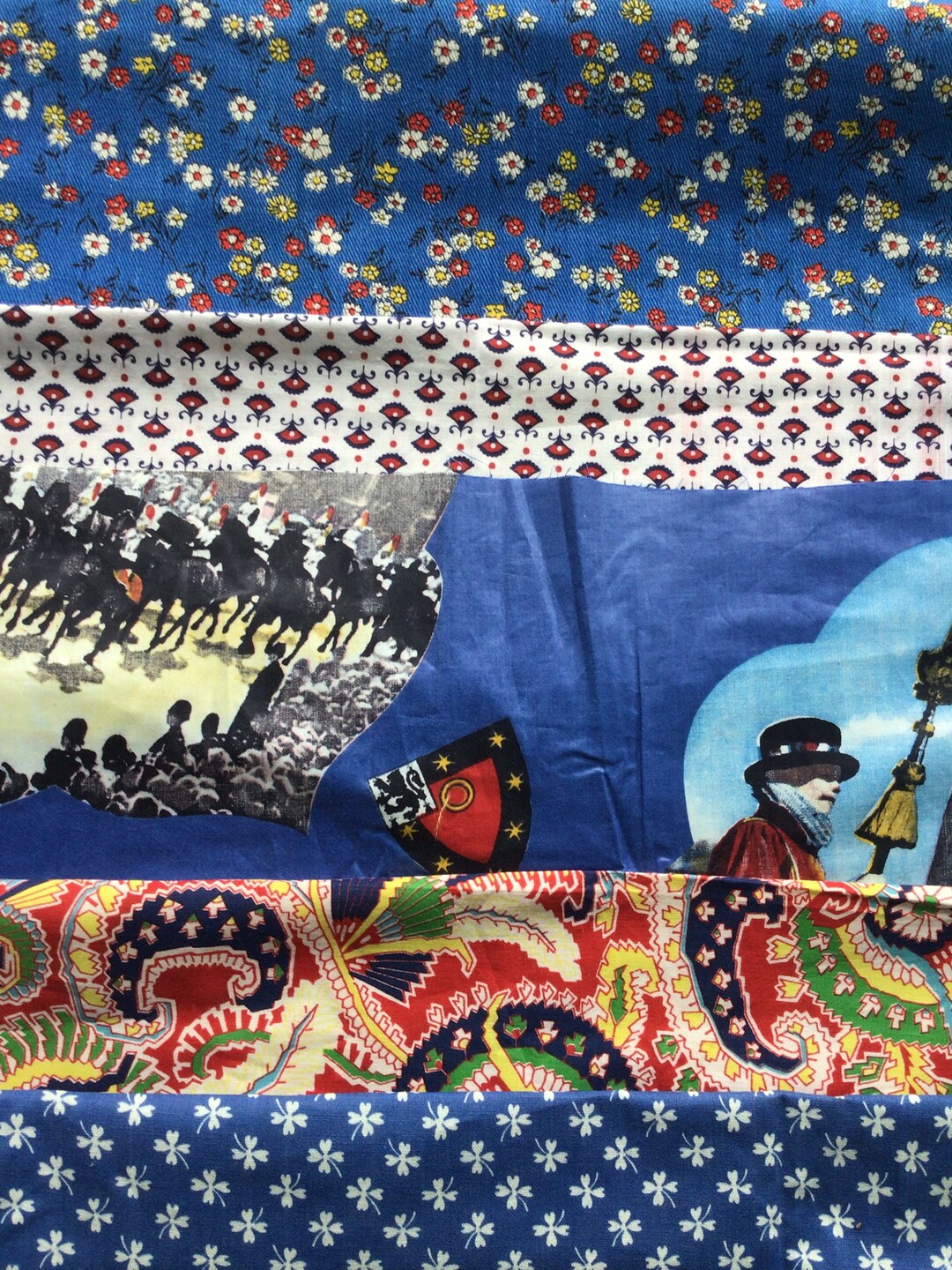 Vintage Fabric Pieces, 1950s Novelty Prints, London Scene, Blues - Etsy