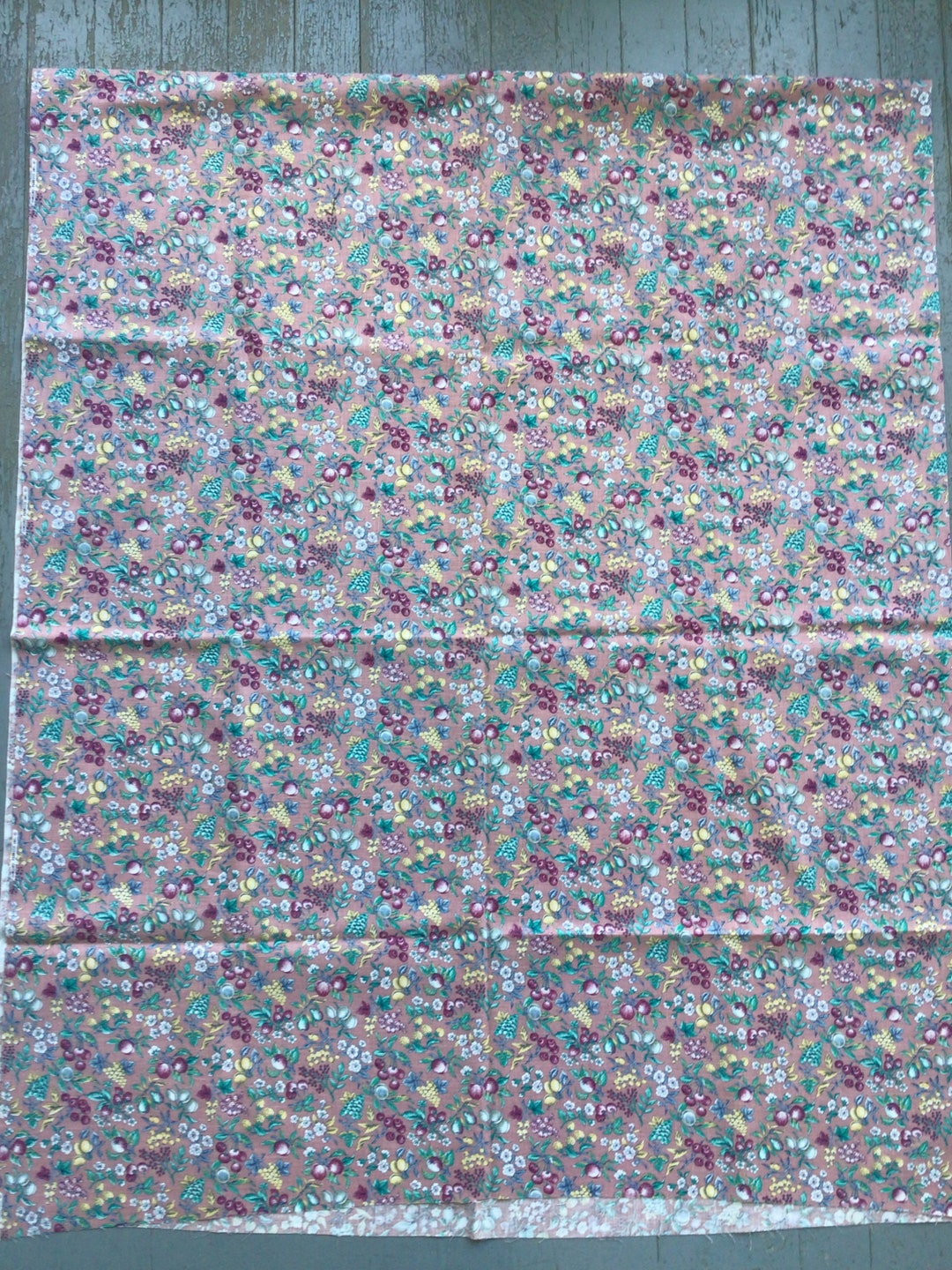 Vintage Concord Fabric With Fruit Print, 1980s - Etsy