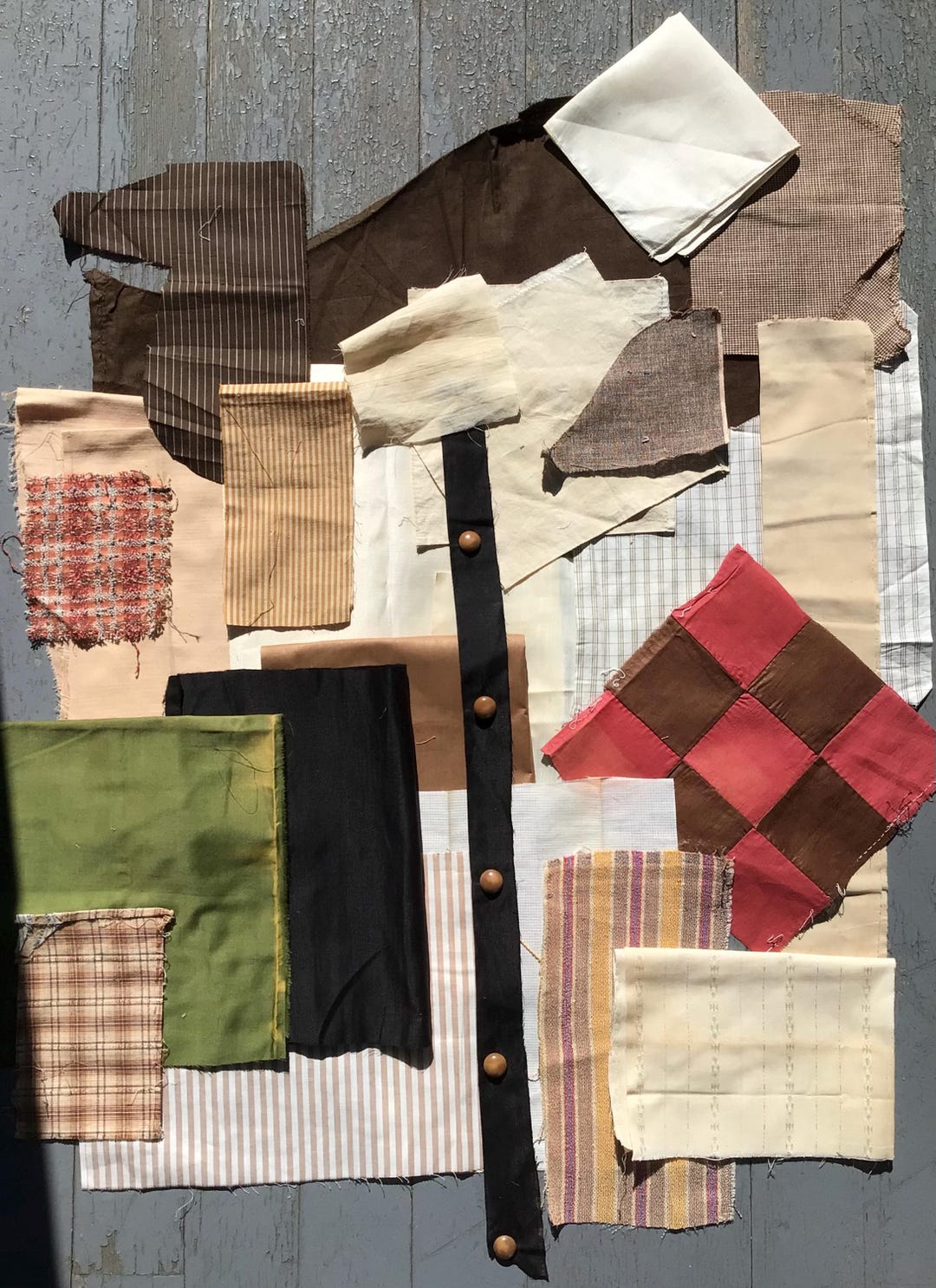 Antique Fabric Group, Plains in Brown, Natural, Black, Etc, 1900 - Etsy