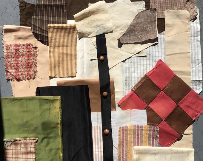 Antique Fabric Group, Plains in Brown, Natural, Black, Etc, 1900 - Etsy