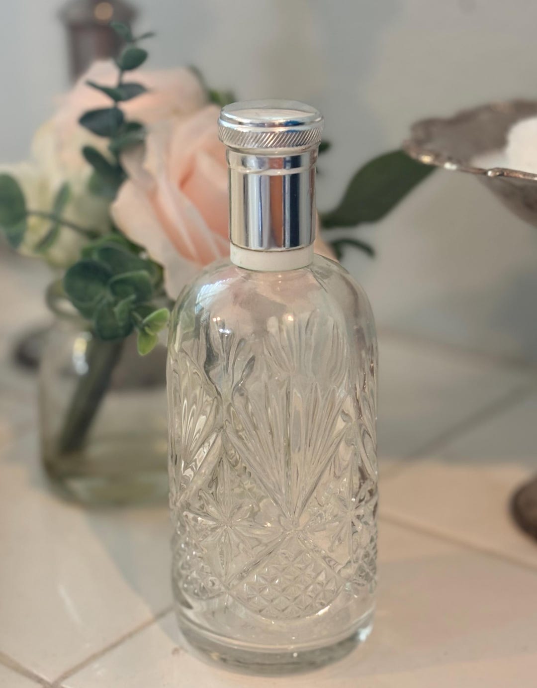 Vintage Houbigant Demi Jour Eau Fraiche Bottle, Cut Glass Vanity Decor ...