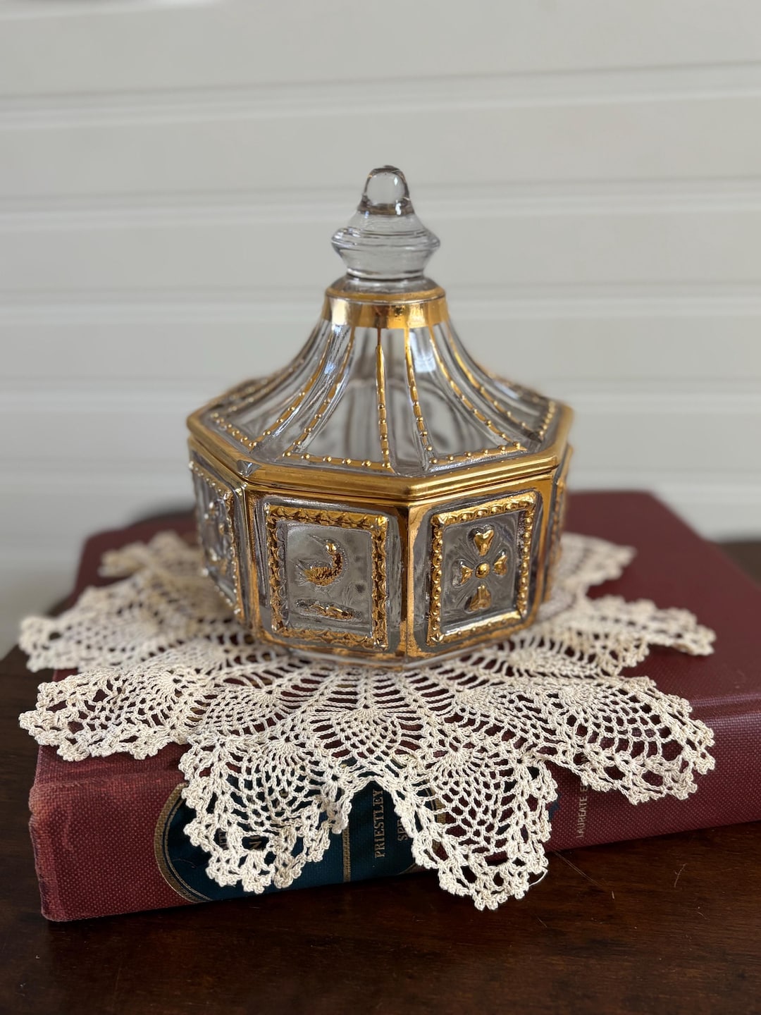 Imperial Glass Octagon Shaped Glass Candy Dish With Circus Tent Lid and ...