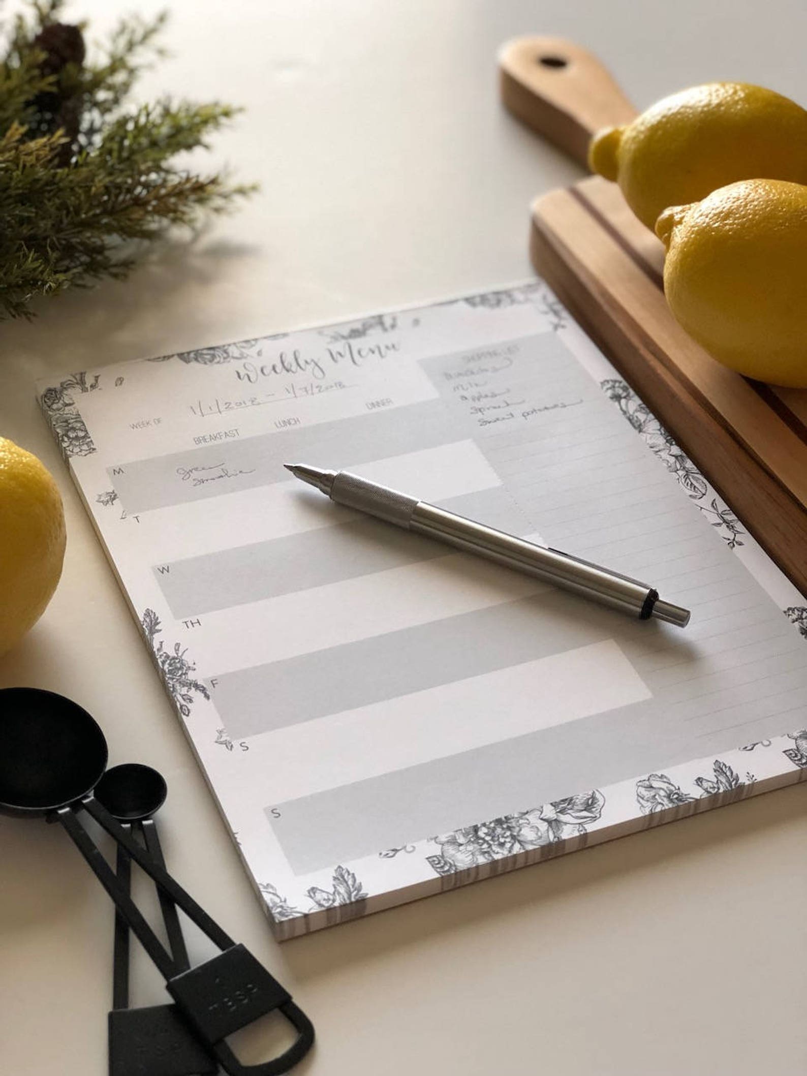 Menu Notepad Menu Tablet Perforated Shopping List - Etsy