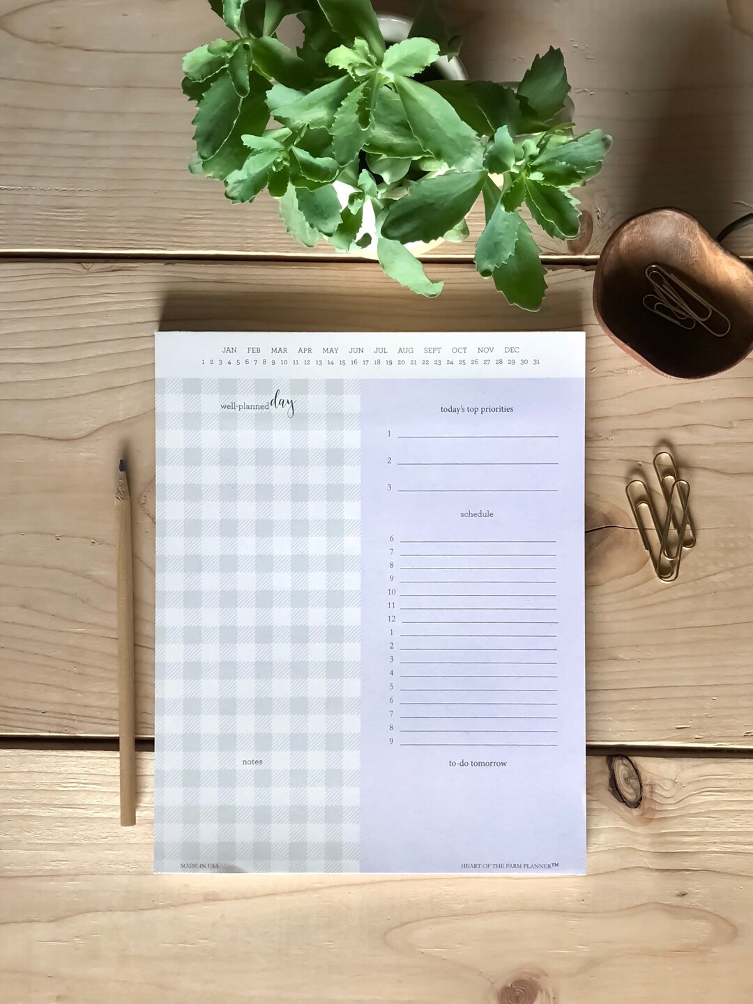 Well-planned Day Planner Pad Daily Planner Well Planned - Etsy