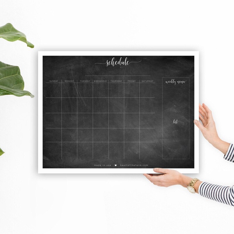 Chalkboard Calendar - Etsy