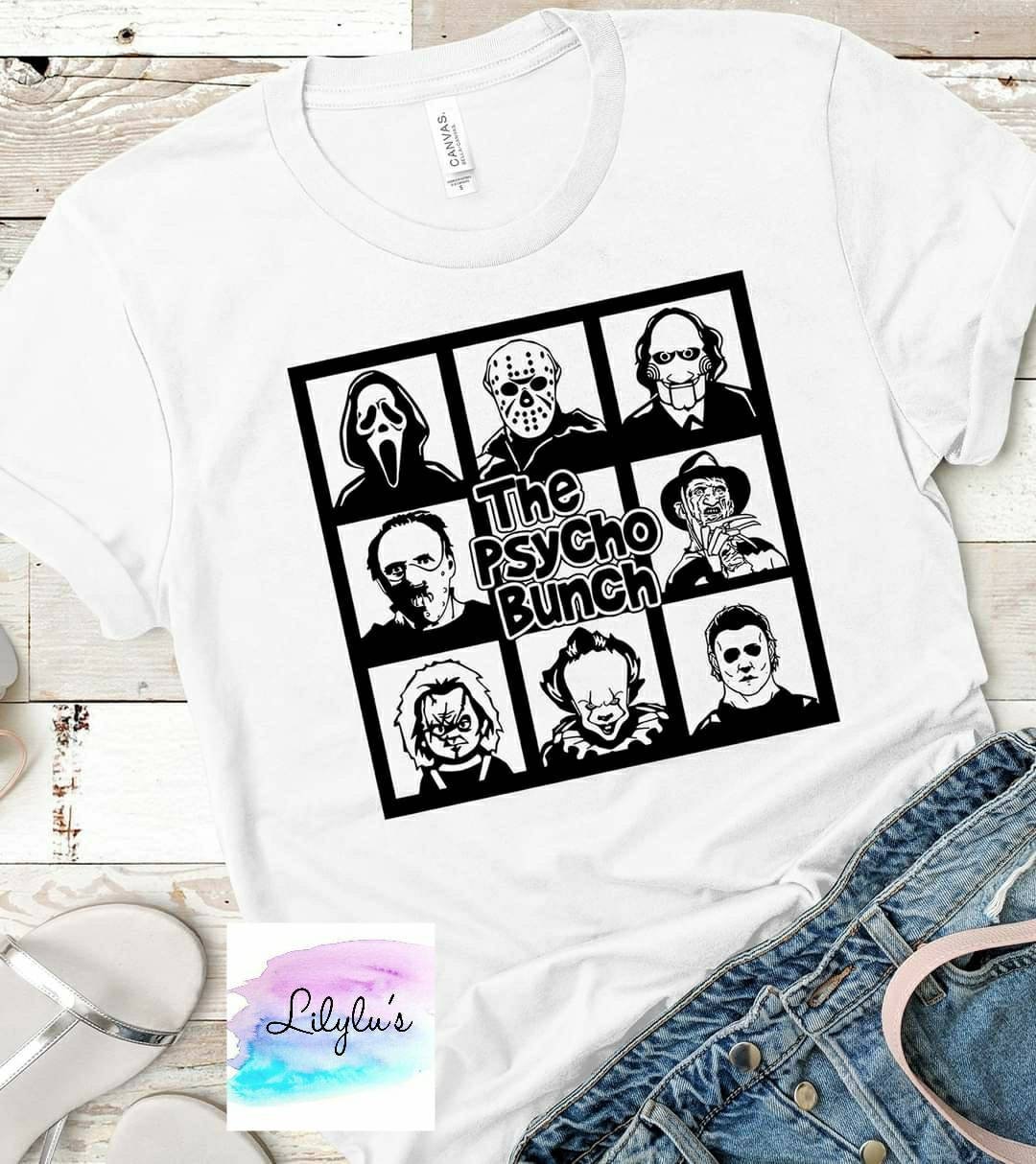 Psycho Bunch - Horror Movie Characters -unisex - Super Soft Tee - Ships ...