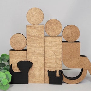 Wooden Family Block Family Figures | Tiered Tray Decor | Shelf Sitter ...